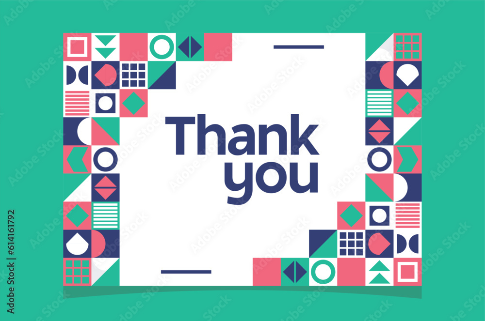vector thank you card with geometric shapes Stock Vector | Adobe Stock