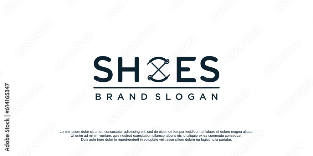 Shoes logo design with creative style idea vector illustration Stock ...