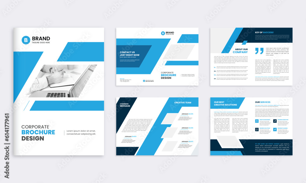 Creative business brochure design template. Company profile 8 pages ...