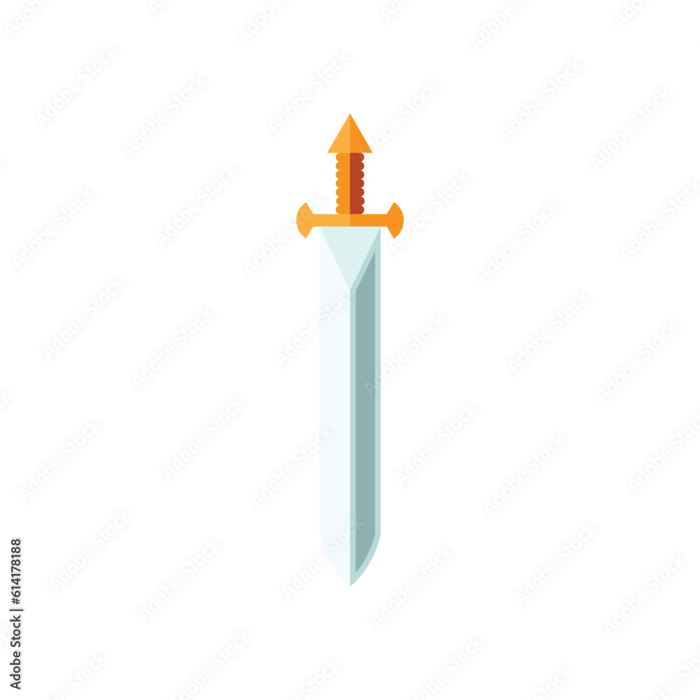 Cartoon game sword on transparent background. Crossed Knight Sword ...