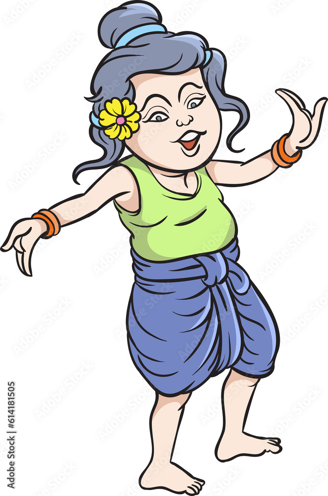 Thai traditional dance, Thai children, Thai cartoons. pop art retro ...