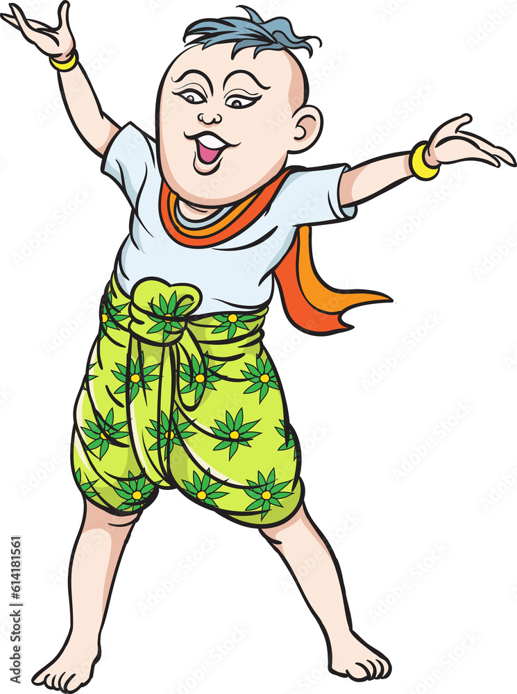 Thai traditional dance, Thai children, Thai cartoons. pop art retro ...