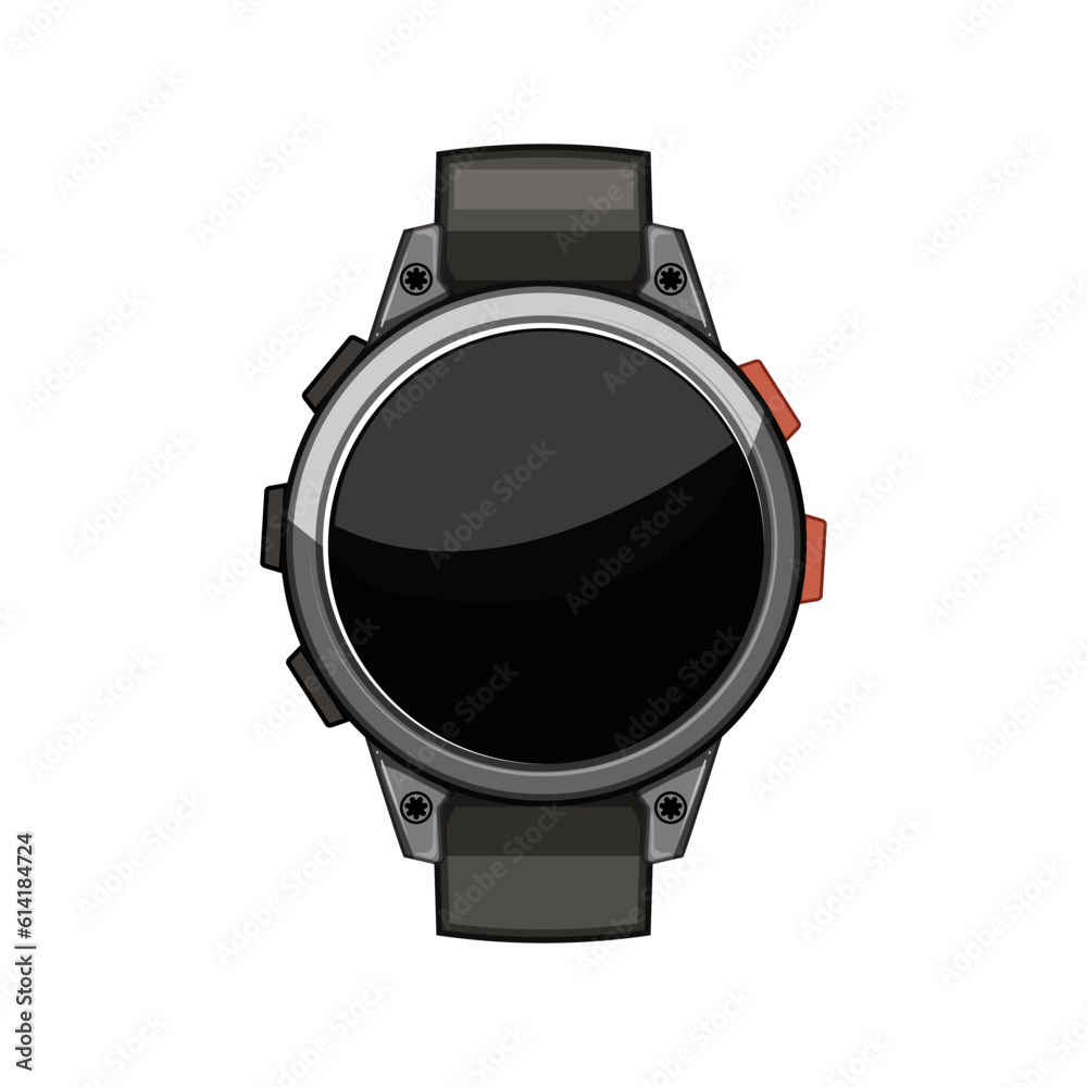 wearable smart watch cartoon. wrist modern, technology screen wearable ...