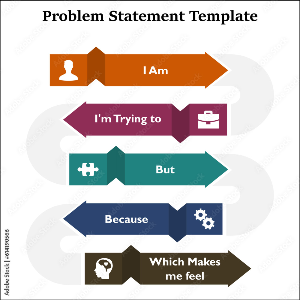 Problem statement template with icons and description placeholder in an ...