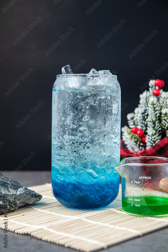 Iced blue Hawaii Italian soda and apple syrup. Stock Photo | Adobe Stock