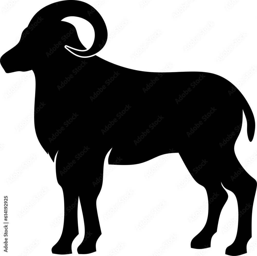 Grafika wektorowa Stock: Ram icon vector illustration. Silhouette ram ...