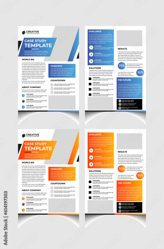 Corporate business case study template design with a4 size. Clean case ...