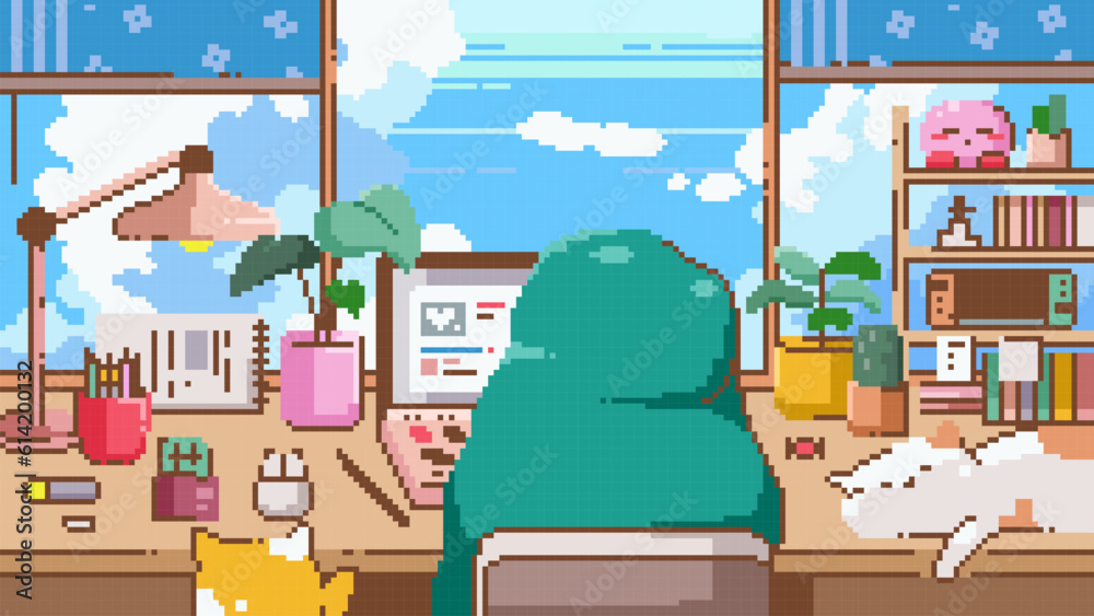 Poster Cozy Pixel Art LoFi Banner – Wall Art | UkPosters