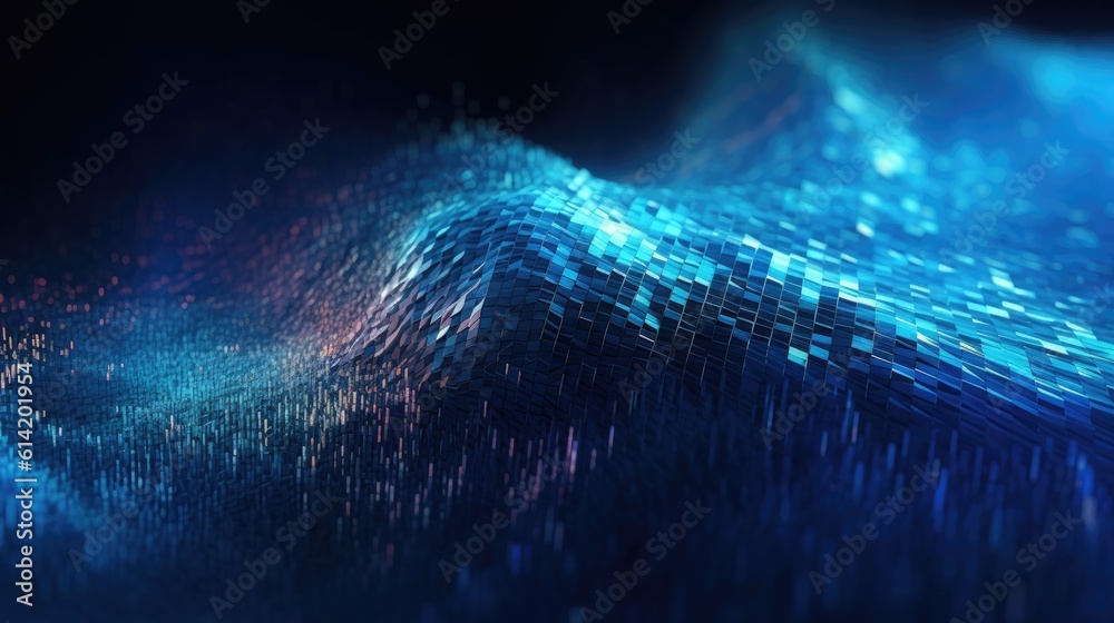 Abstract blue digital background. Big data visualization. Science ...