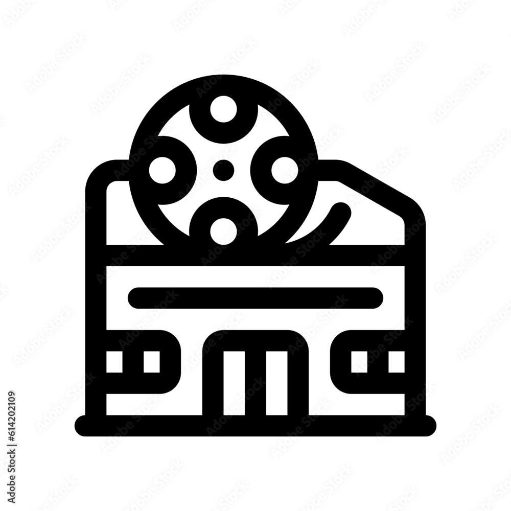 Editable cinema, theater, building vector icon. Movie, cinema ...