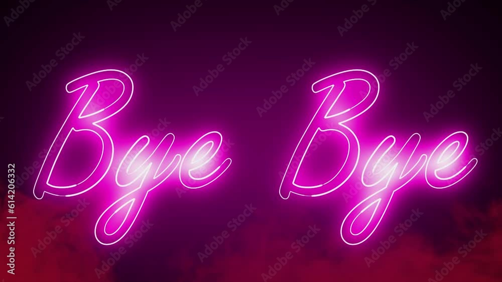 4K Ultra Hd Video. Bye bye text electric blue lighting text with ...