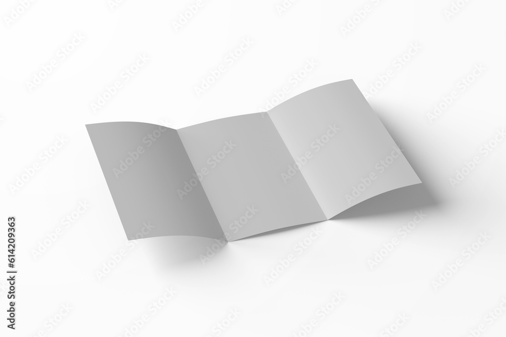 A4 potrait trifold brochure mockup on white background Stock ...