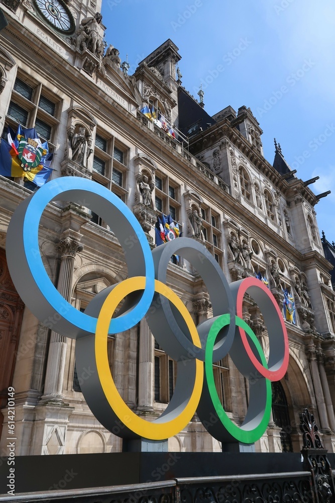 JO de Paris 2024, anneaux olympiques, logo symbole des jeux olympiques ...