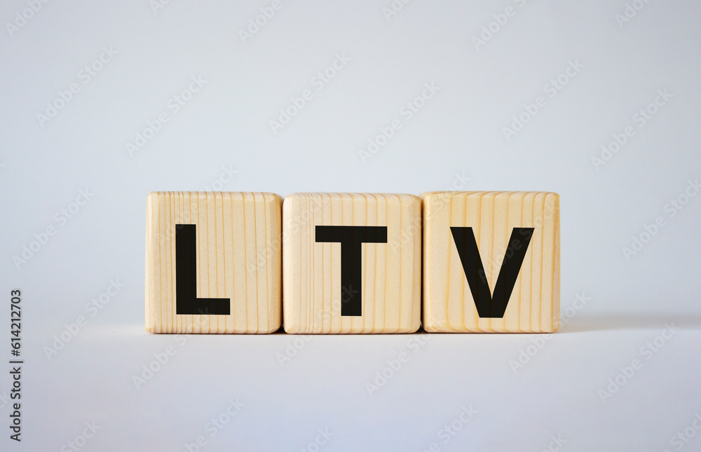 LTV - Life Time Value symbol. Concept word LTV on wooden cubes ...
