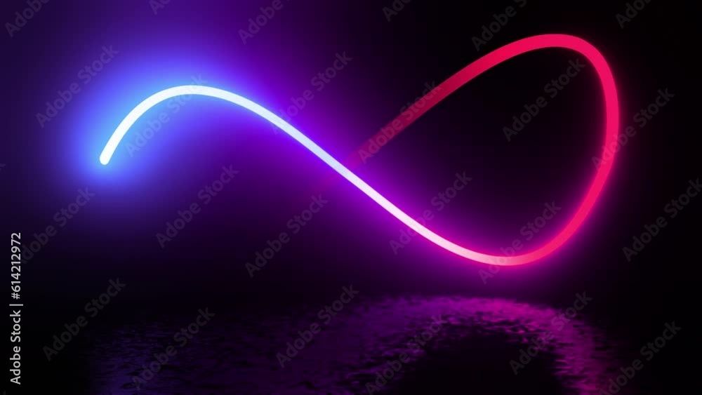 Video Stock Neon infinity sign. 3D render seamless loop animation ...