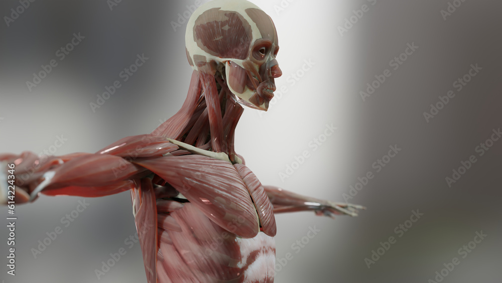 3d illustration of Human anatomy, muscles, organs, bones. Creative ...