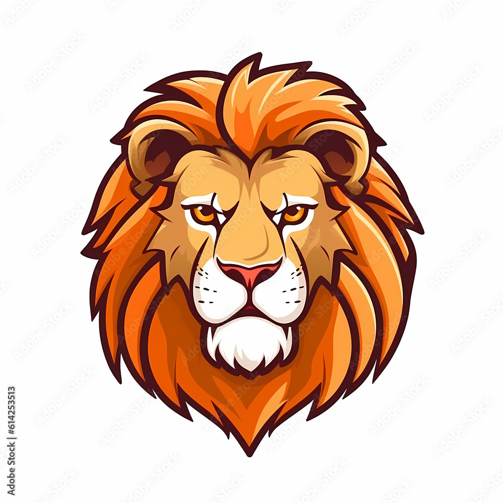 Lion Head Cartoon Illustration Stock Illustration | Adobe Stock