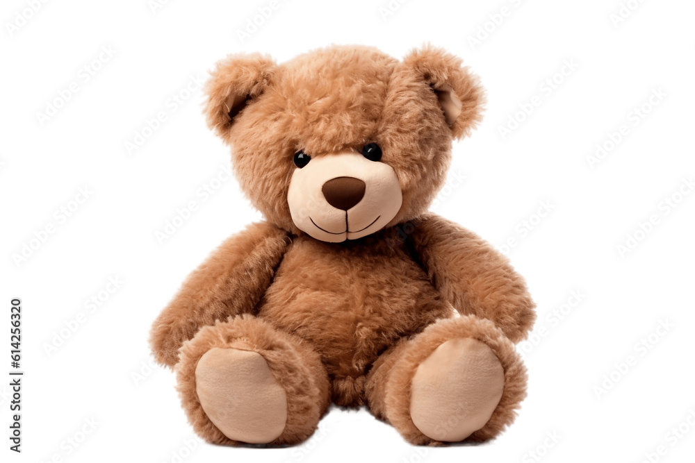 Front View of Brown Teddy Bear Isolated on Transparent Background. AI ...