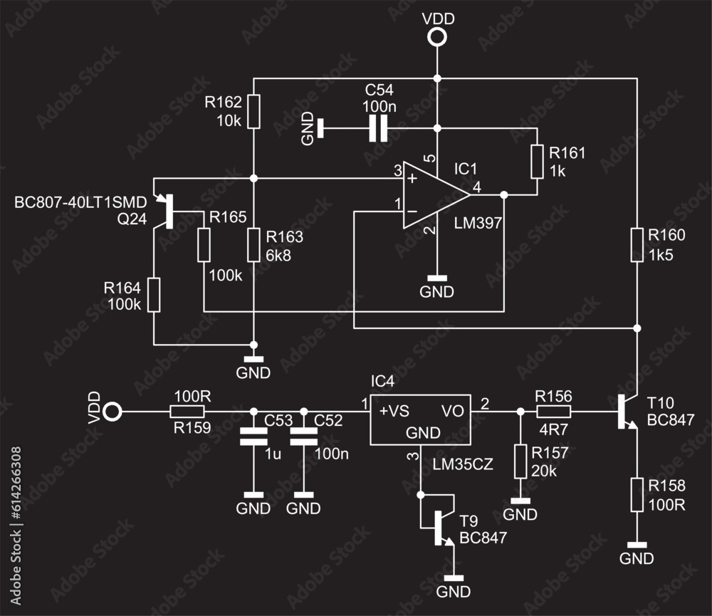 Schematic diagram of electronic device. Vector drawing electrical ...