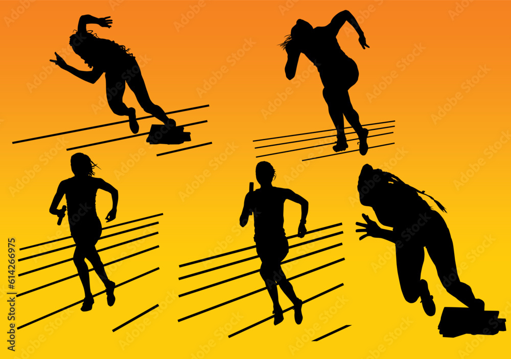 silueta, mujer, atleta, atletismo Stock Vector | Adobe Stock