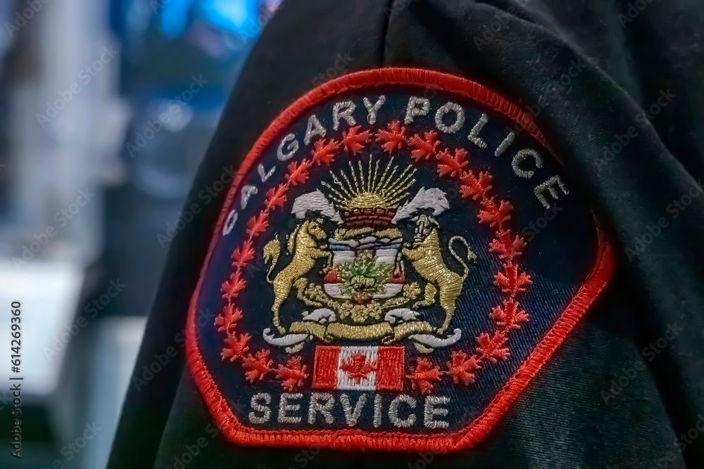 Calgary, Alberta, Canada. Jun 17, 2023. A close up to a Calgary Police ...