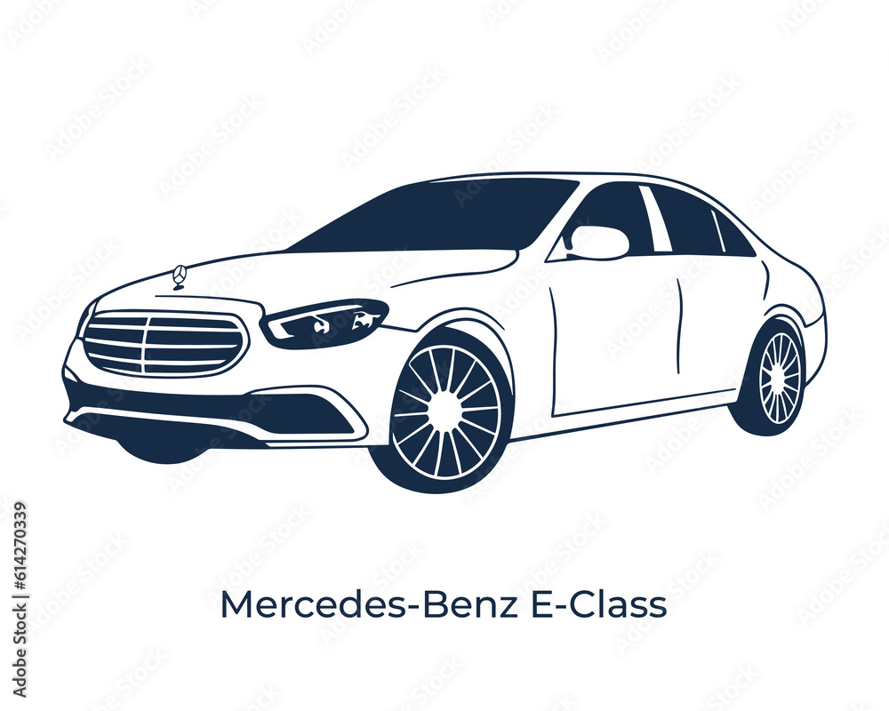 Vector silhouettes, icons of Mercedes brand cars Stock Vector | Adobe Stock