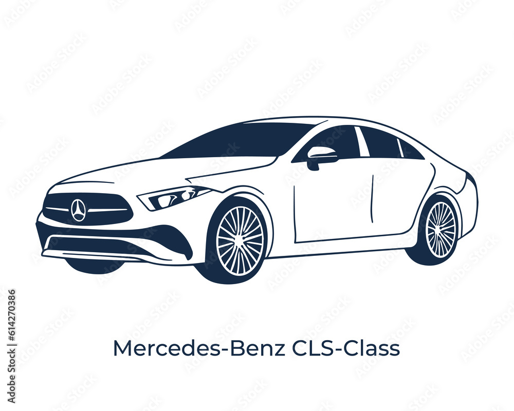 Vector silhouettes, icons of Mercedes brand cars Stock Vector | Adobe Stock