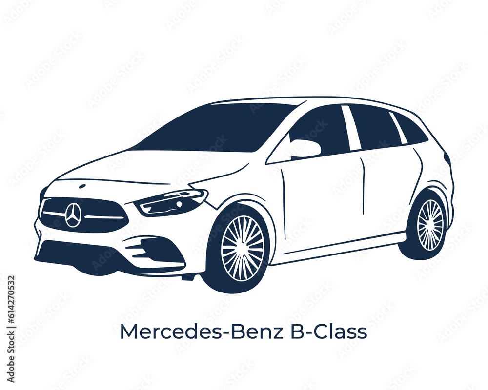 Vector silhouettes, icons of Mercedes brand cars Stock Vector | Adobe Stock