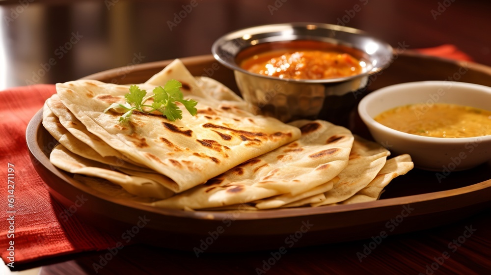 Roti Canai: Flaky Indian-inspired Flatbread Stock Illustration | Adobe ...