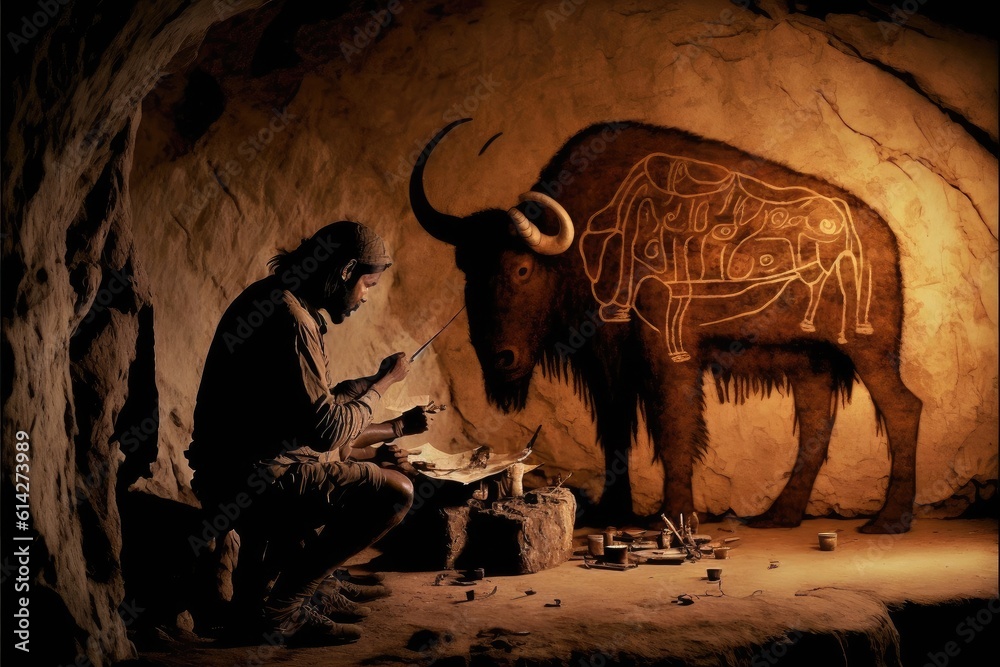 Rock paintings prehistoric evidence in ancient age. Finest generative ...