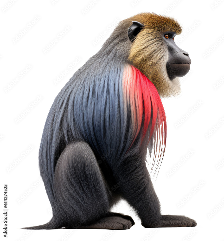 Mandrill monkey isolated on the transparent background PNG. AI ...