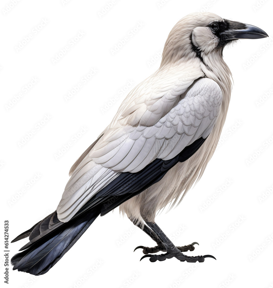 White albino raven isolated on the transparent background PNG. AI ...