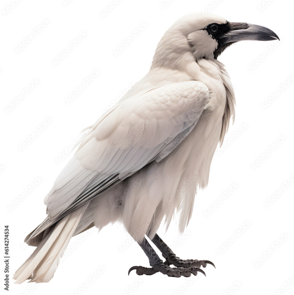 White albino raven isolated on the transparent background PNG. AI ...