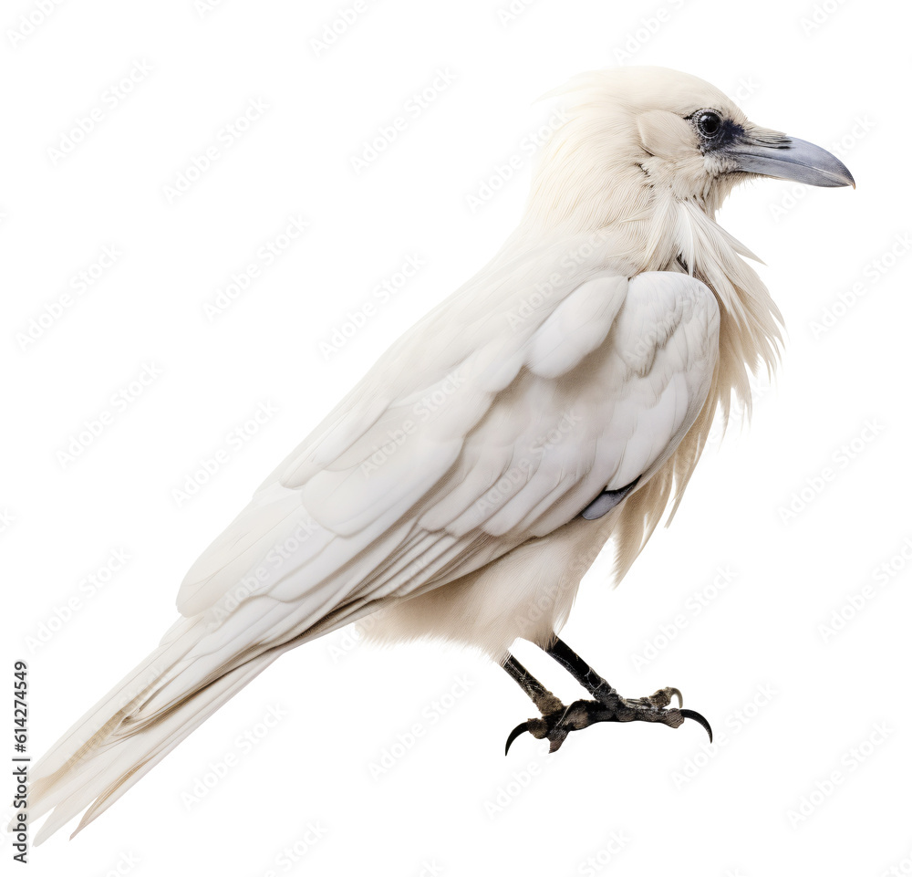 White albino raven isolated on the transparent background PNG. AI ...