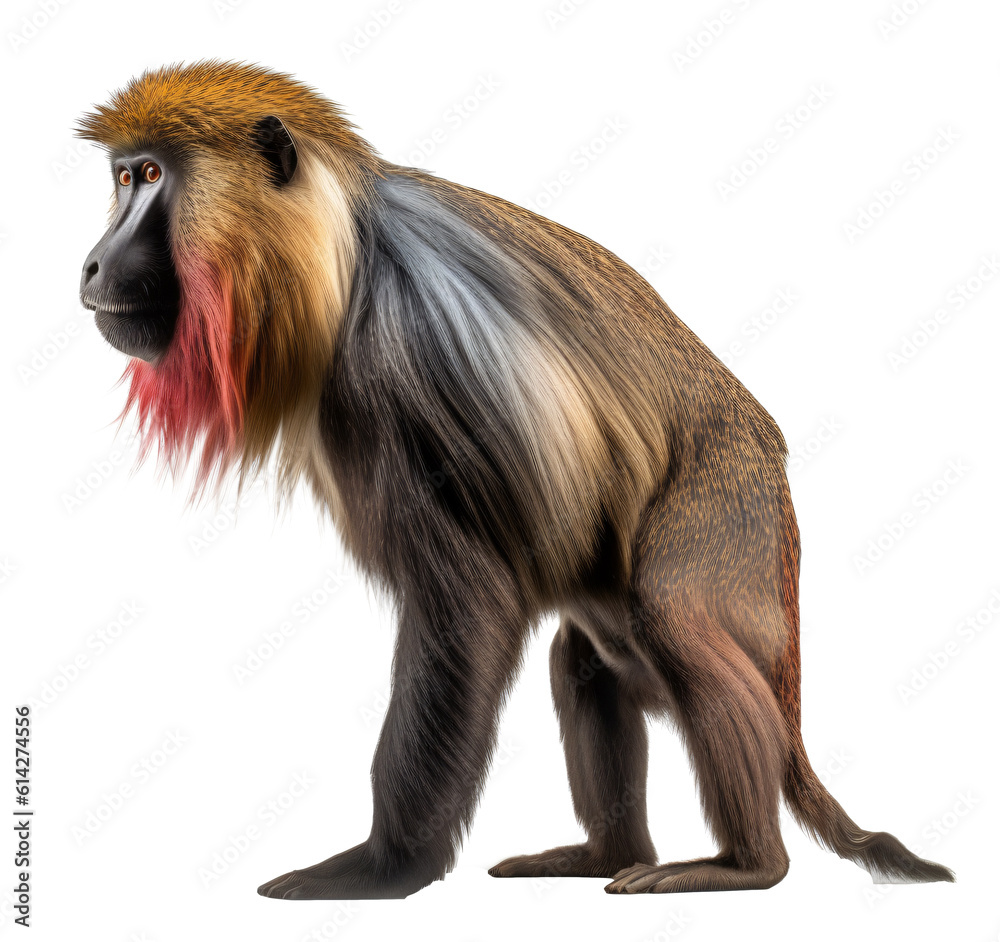Mandrill monkey isolated on the transparent background PNG. AI ...