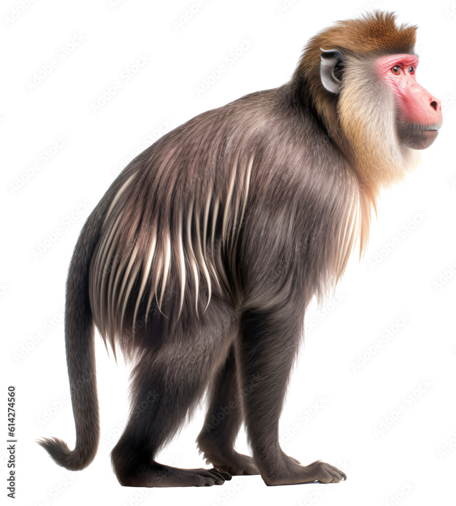 Mandrill monkey isolated on the transparent background PNG. AI ...