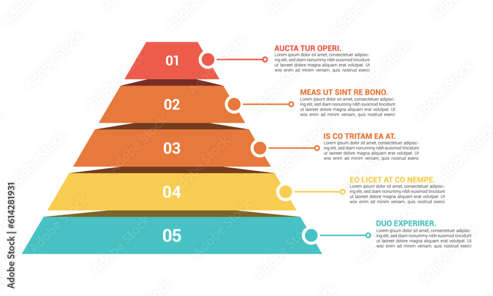 Pyramid Infographic, funnel pyramid business infographic with 5 charts ...