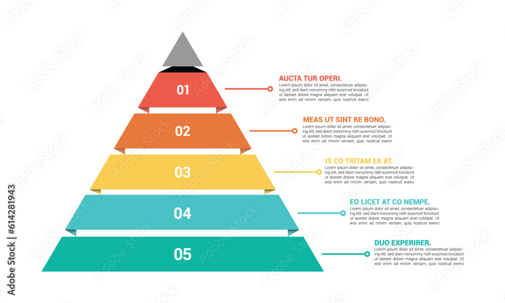 Pyramid Infographic, funnel pyramid business infographic with 5 charts ...