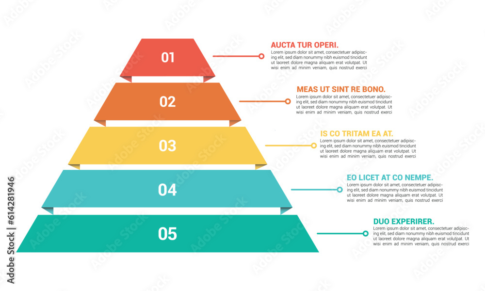 Pyramid Infographic, funnel pyramid business infographic with 5 charts ...