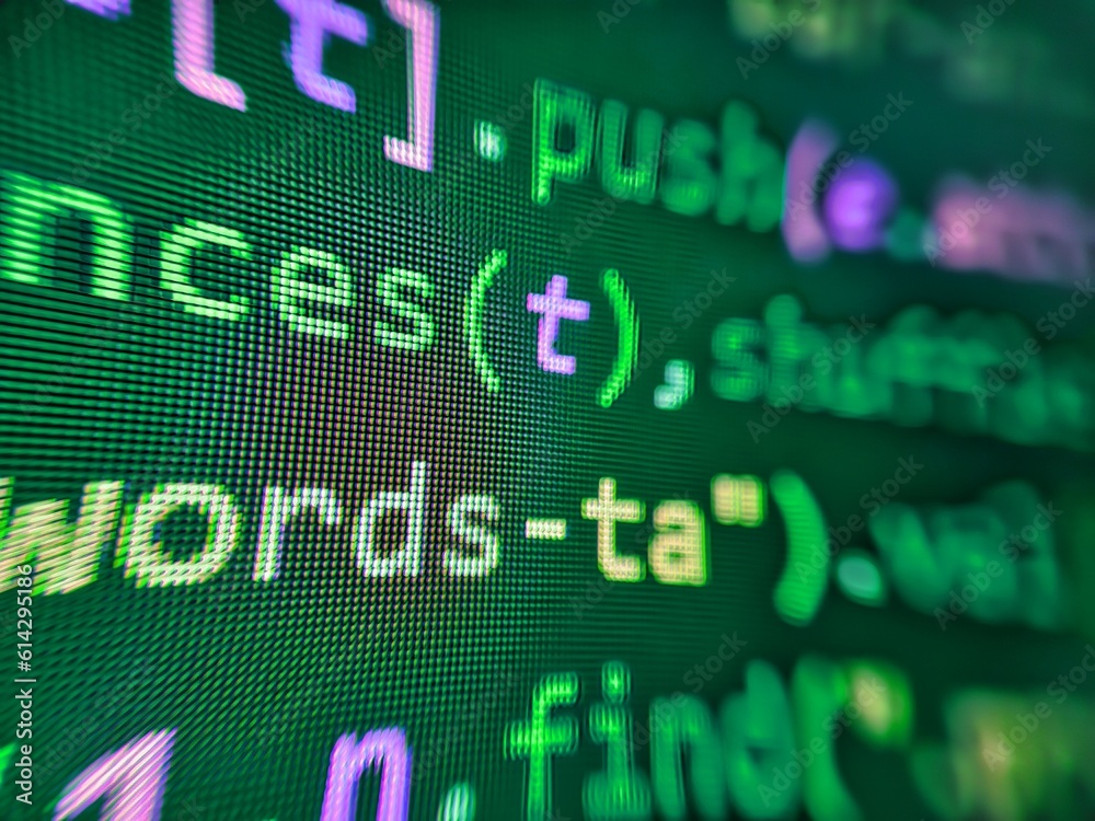 Abstract Program Code Screenshot Web Developer Html Code With Css On Screen Php Language And