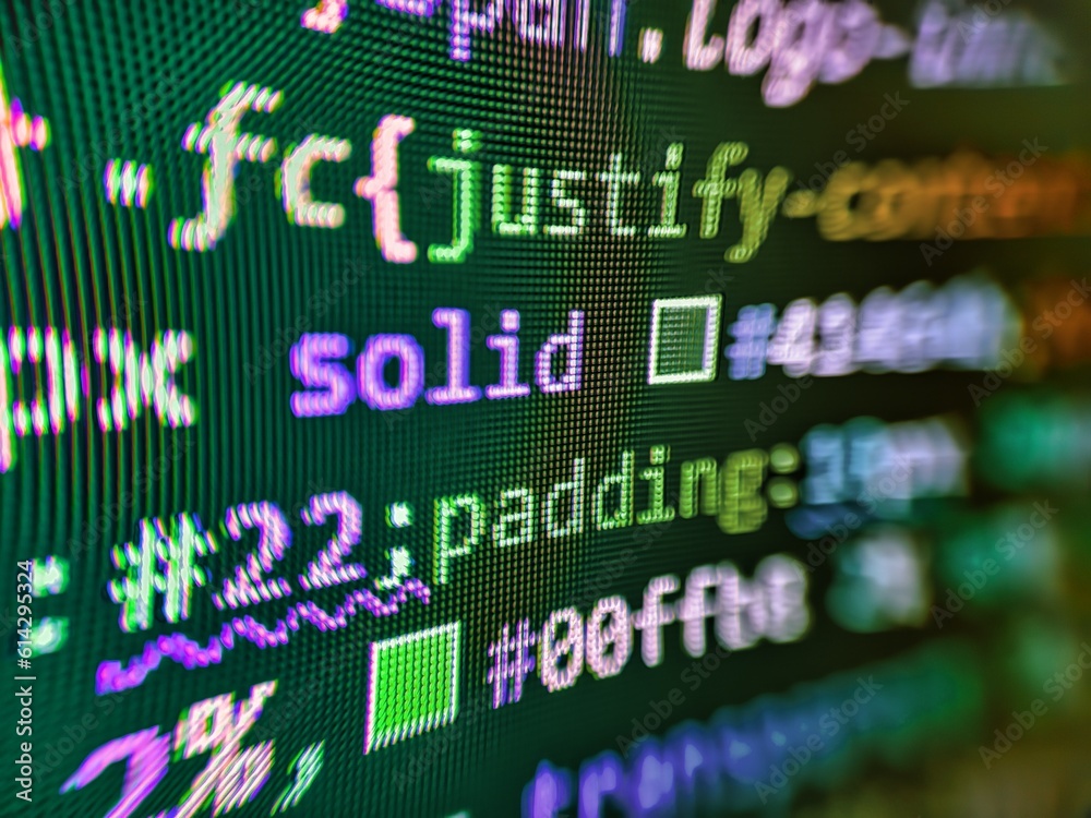 Abstract Modern Virtual Computer Script Code Text Written And Created Entirely By Myself Photo