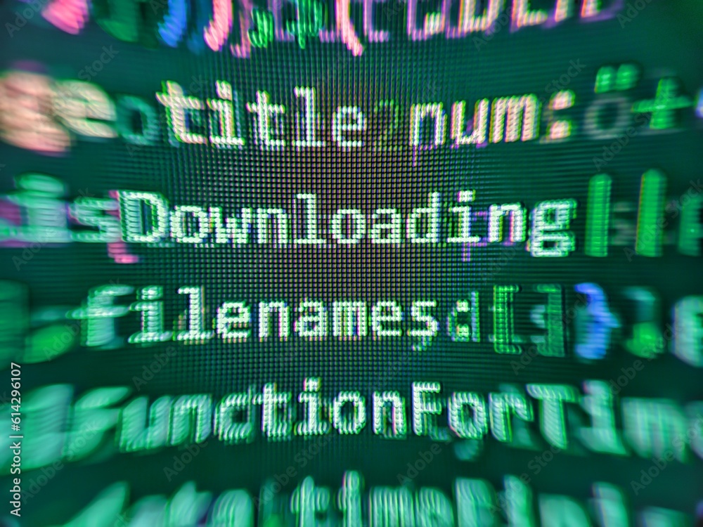 Software Source Code Soft Listing View Matrix Byte Of Binary Data Rian Code Running Abstract