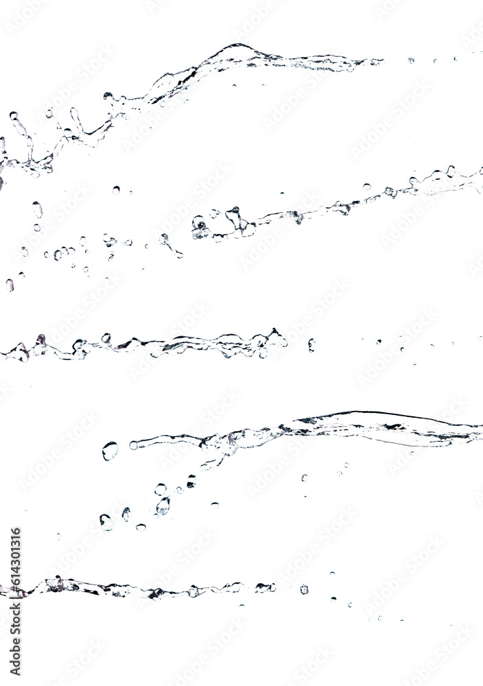 Shape form droplet of Water splashes into drop water line tube attack ...