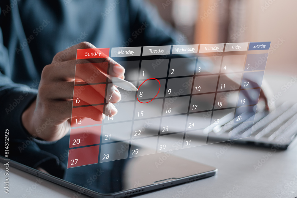 Time management concept. Businessman manages time for effective work ...