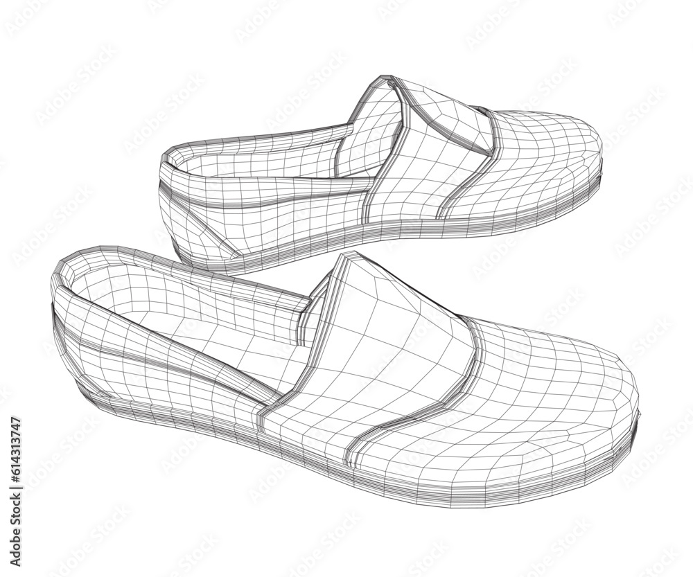 Man shoe wireframe icon. A pair of male shoes element, Man's formal ...