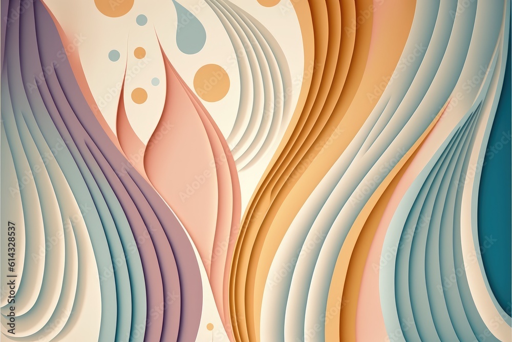 Abstract art of curve line in pastel color pattern. Concept of enormous ...