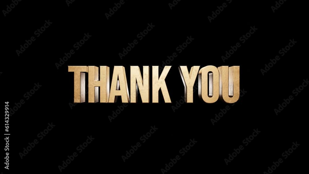Animated thank you Luxury cinematic gold animated Thank you text in 3d ...