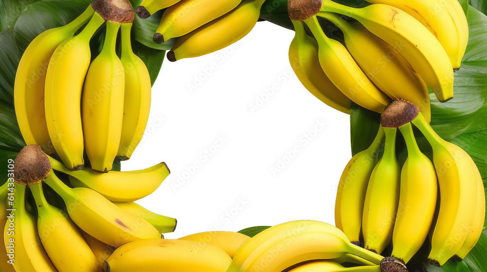 bananas frame isolated on transparent background cutout , generative ai ...