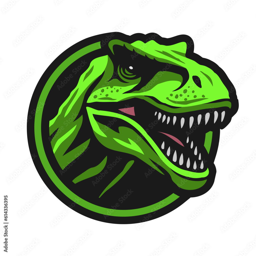Roaring tyrannosaurus. T-rex Logo emblem Stock Vector | Adobe Stock