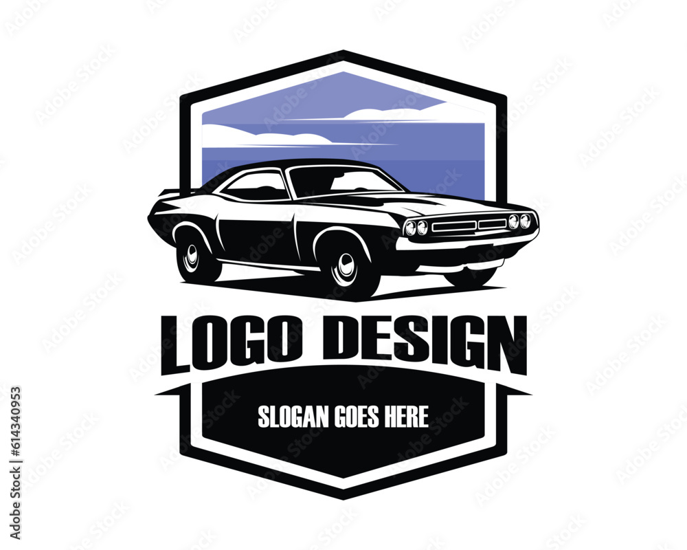 old dodge challenger car 1968 isolated on white background with amazing ...